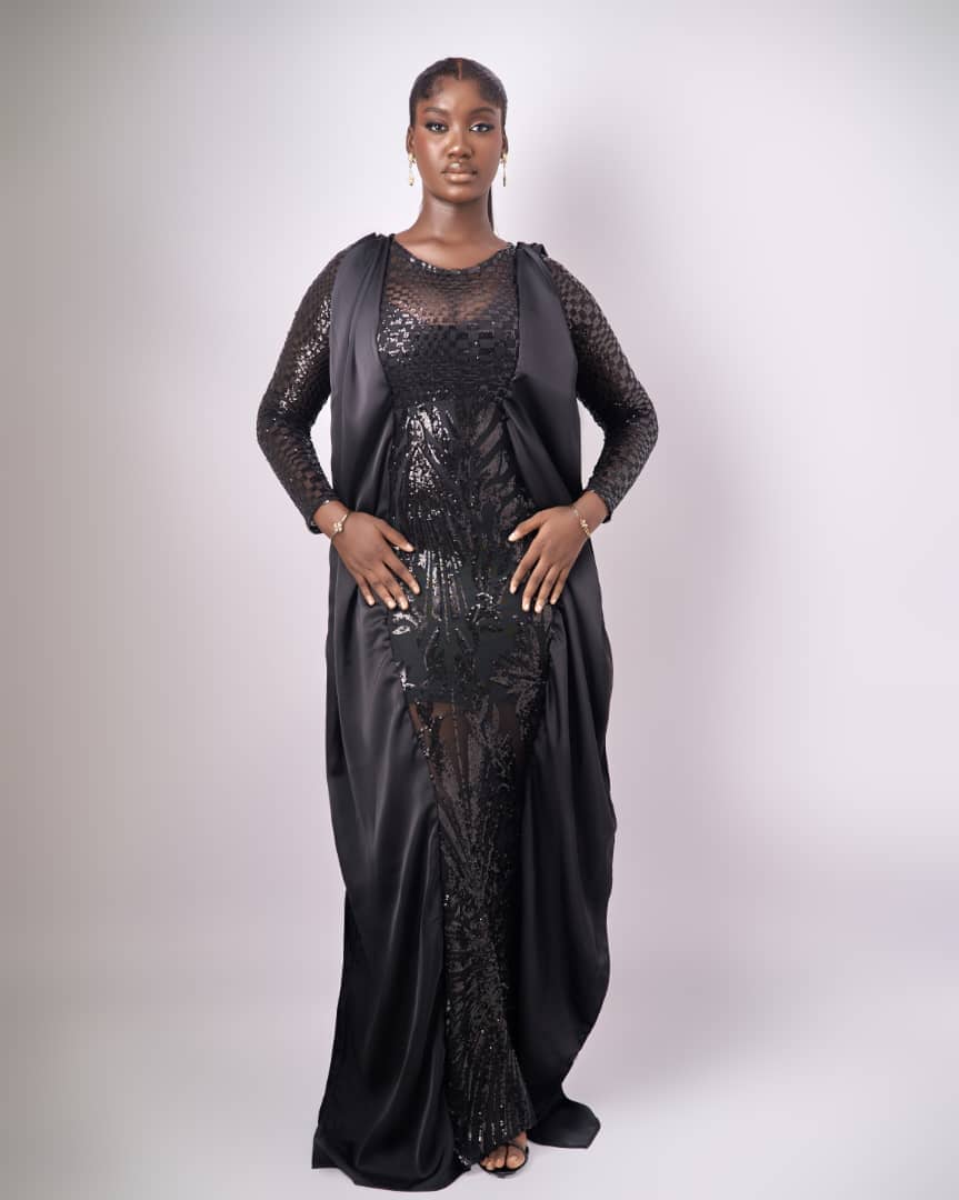 Obimo- Sequin Black Maxi Dress – Bibiré