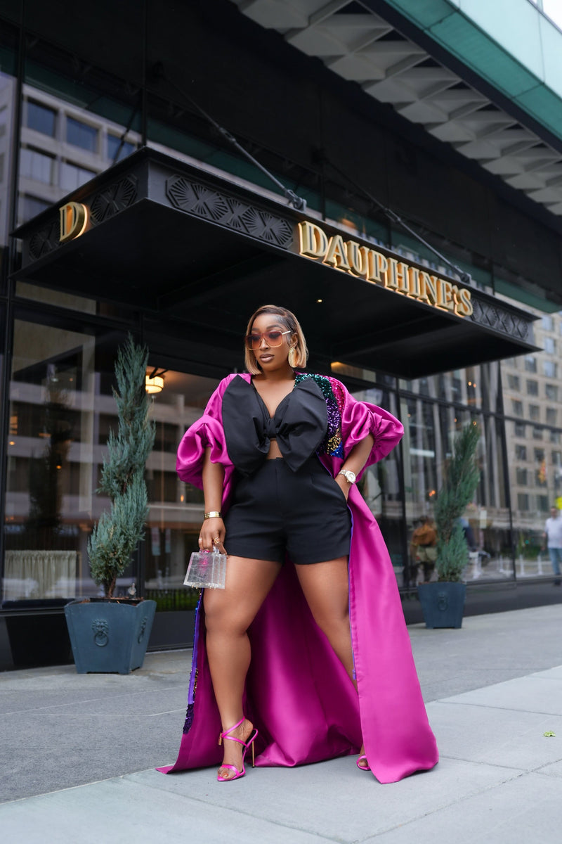 The Picasso duster Long Jacket boubou Dress (Hot Pink) | Bibirẹ̀