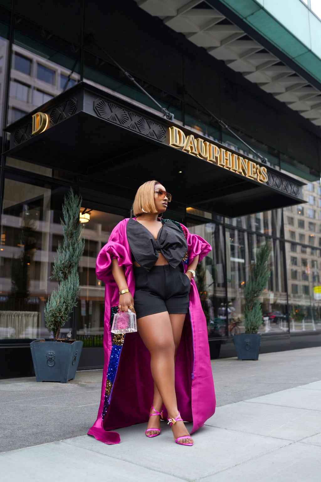 The Picasso duster Long Jacket boubou Dress (Hot Pink) | Bibirẹ̀