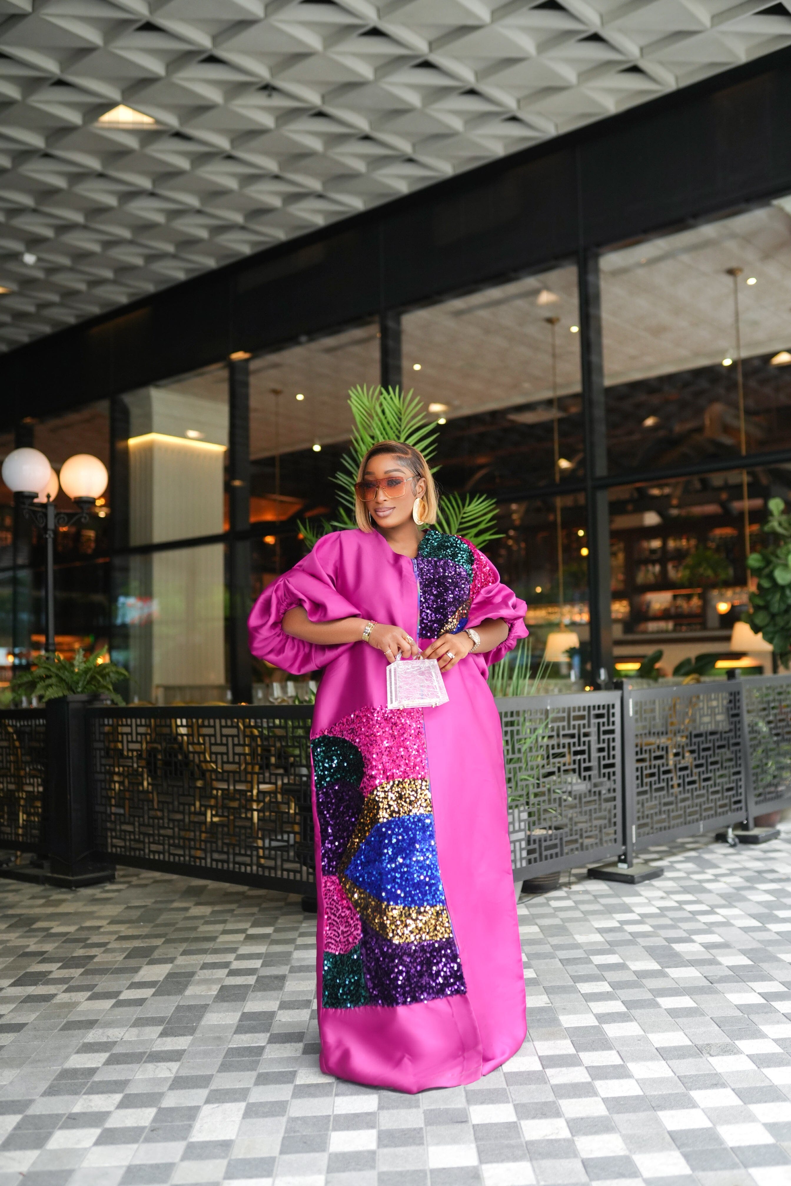 The Picasso duster Long Jacket boubou Dress (Hot Pink) | Bibirẹ̀